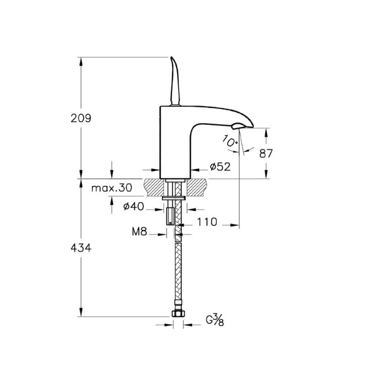 Basin Mixer T4 | A42471EXP - VitrA Georgia