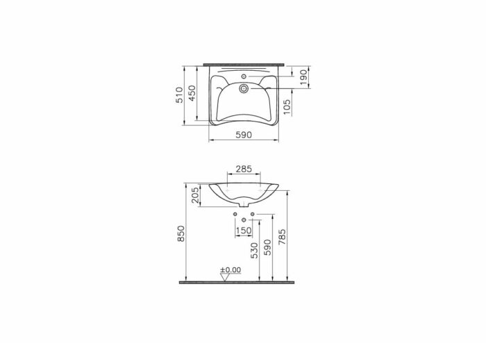 Wall Hung Washbasin Arkitekt 60 Cm For People With Disabilities ...
