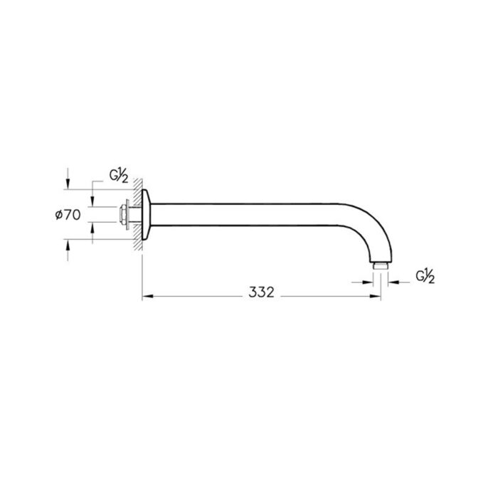 Shower head pipe 33 cm | A45651EXP | VitrA Georgia