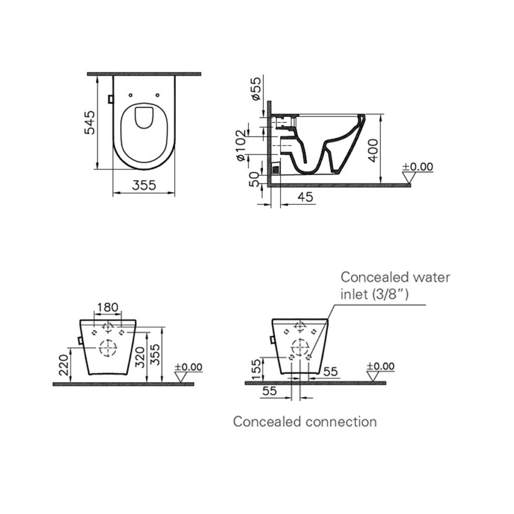 Hanging Toilet Integra With Bidet Function (mixer) | 7041B003-1584 ...
