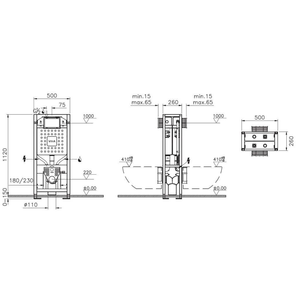 Concealed Cistern 26cm Floor Mounted. Double Cistern 6l | 762-5850-01 ...