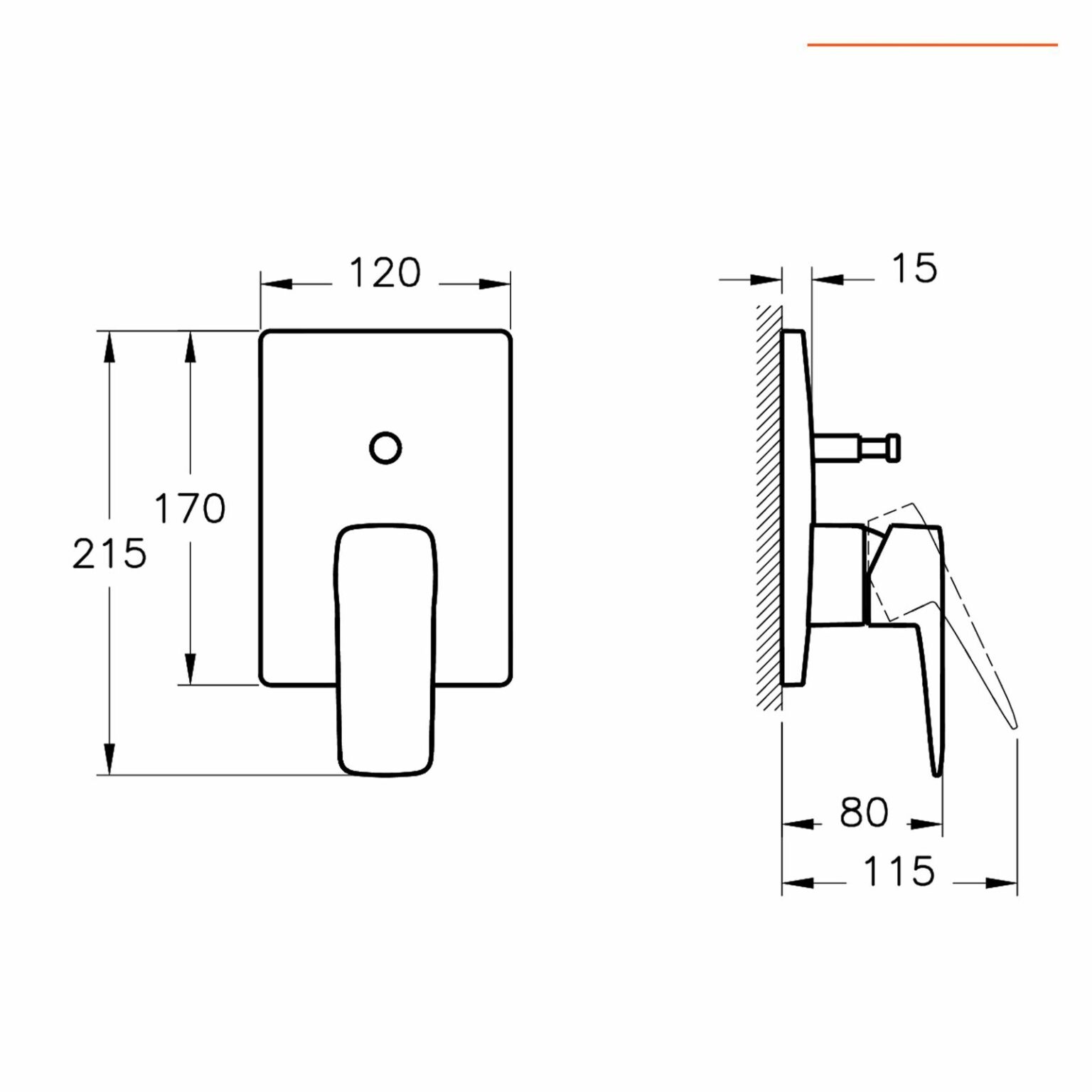 Built-in Bath Shower Mixer Root Square Outdoor Golden A41949 Indoor ...