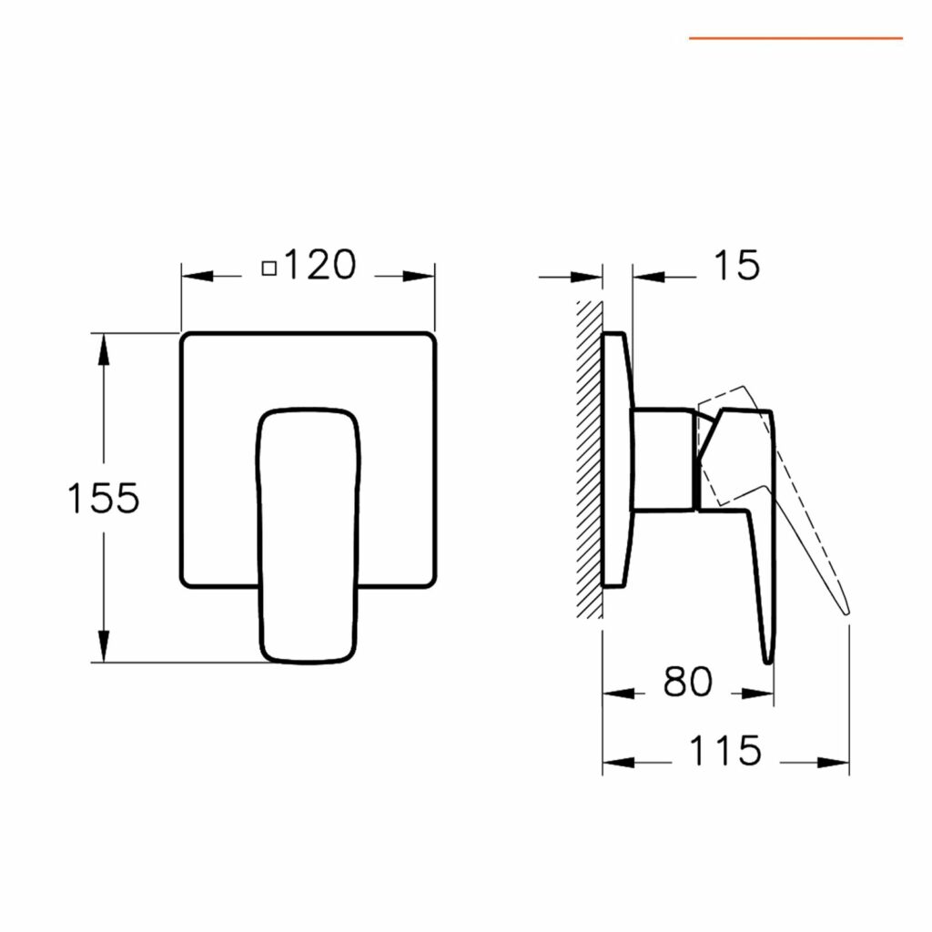 Built-in Shower Mixer Root Square External Part Golden A42213 Inner ...