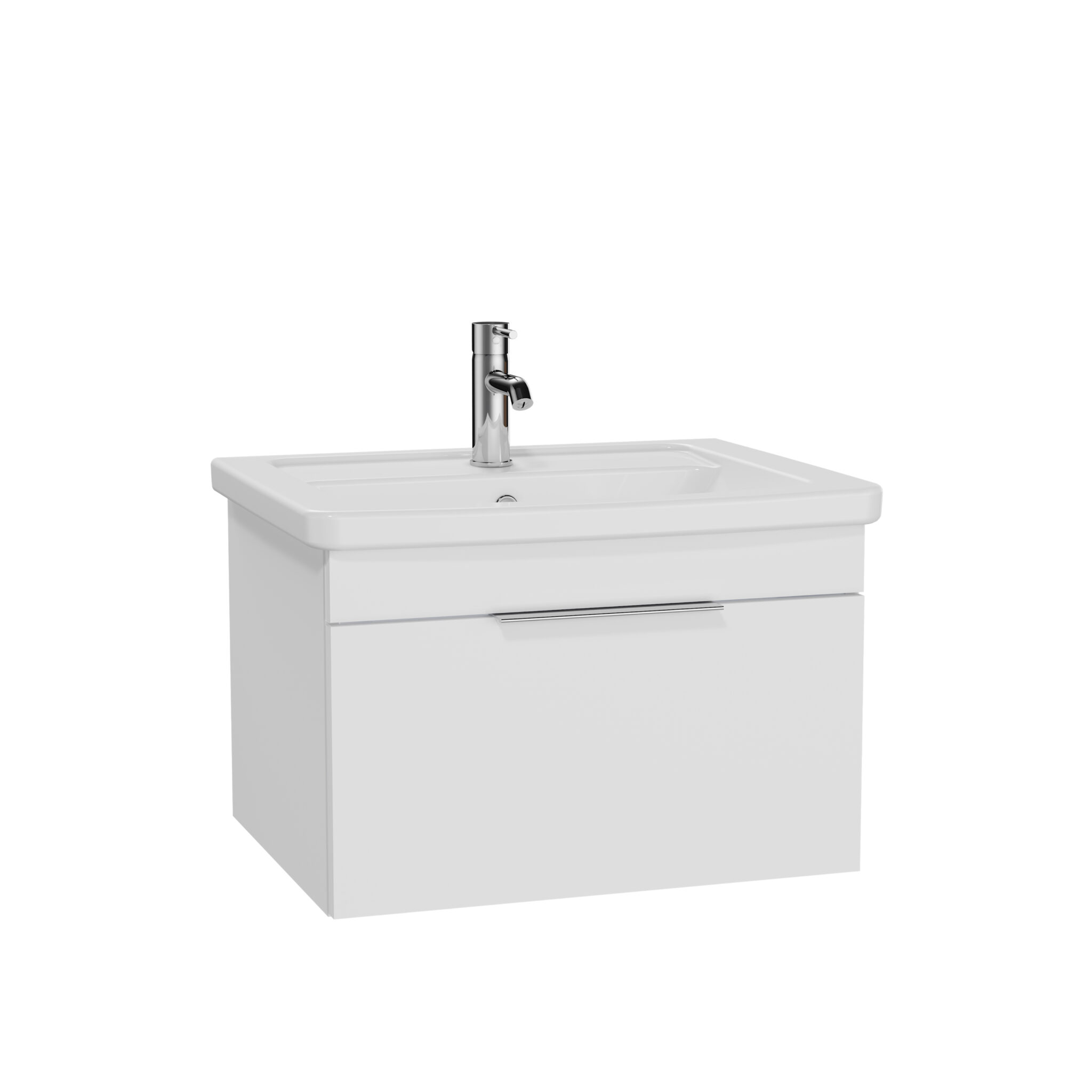 Washbasin Unit Quadrum White Glossy With One Removable Door With Siphon ...