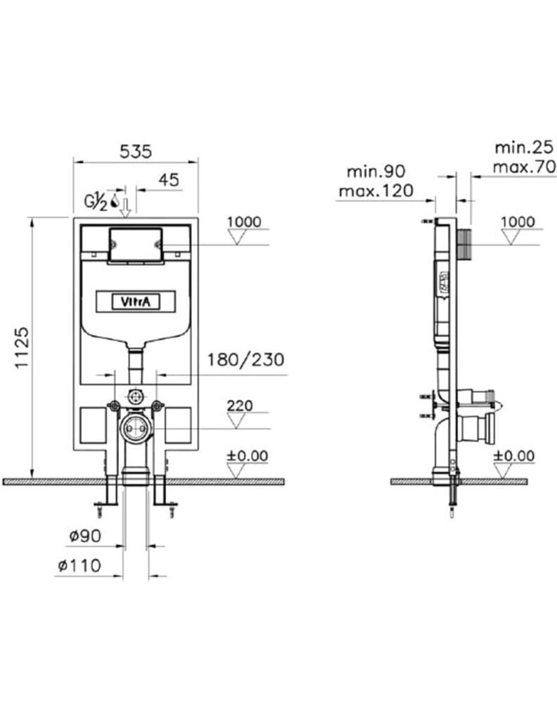 Built-in Cistern Iron Frame Floor And Wall Mount 3 6 Lt 748-5800-01 ...